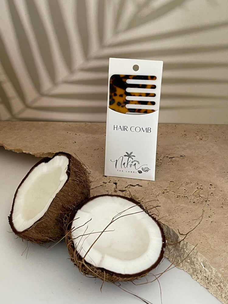 Acetate Hair Comb - Rectangle - Tort - whola
