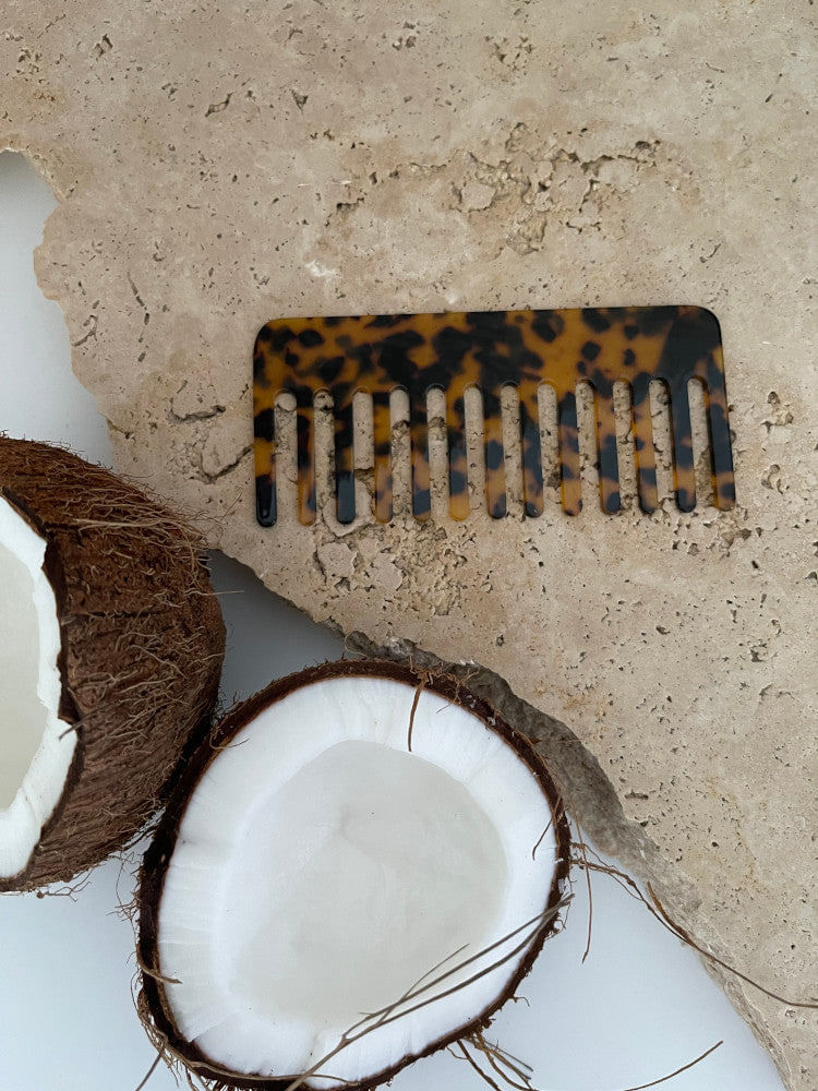 Acetate Hair Comb - Rectangle - Tort - whola