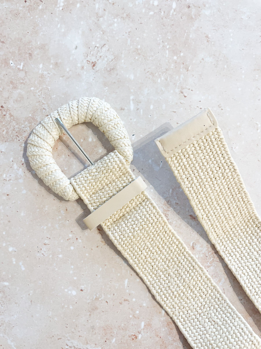 EUDICE POINT BUCKLE STRAW BELT - whola