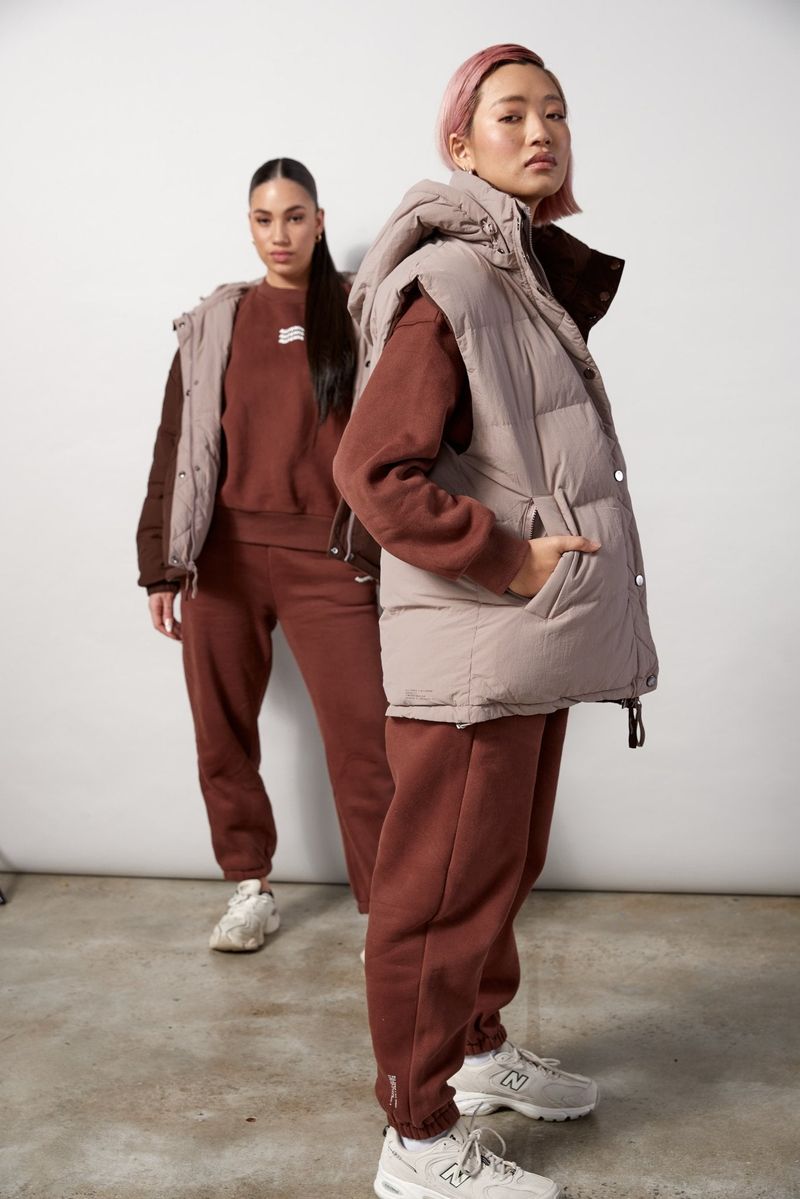 Oversized Reversible Puffer Vest (Chocolate/Latte) - whola