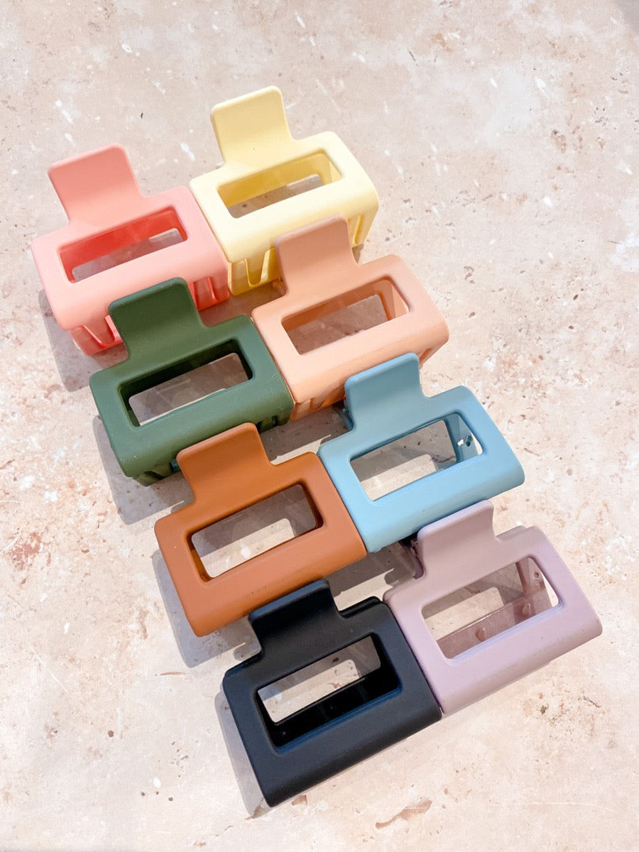 Matte Petite Rectangle Claw Clip - whola