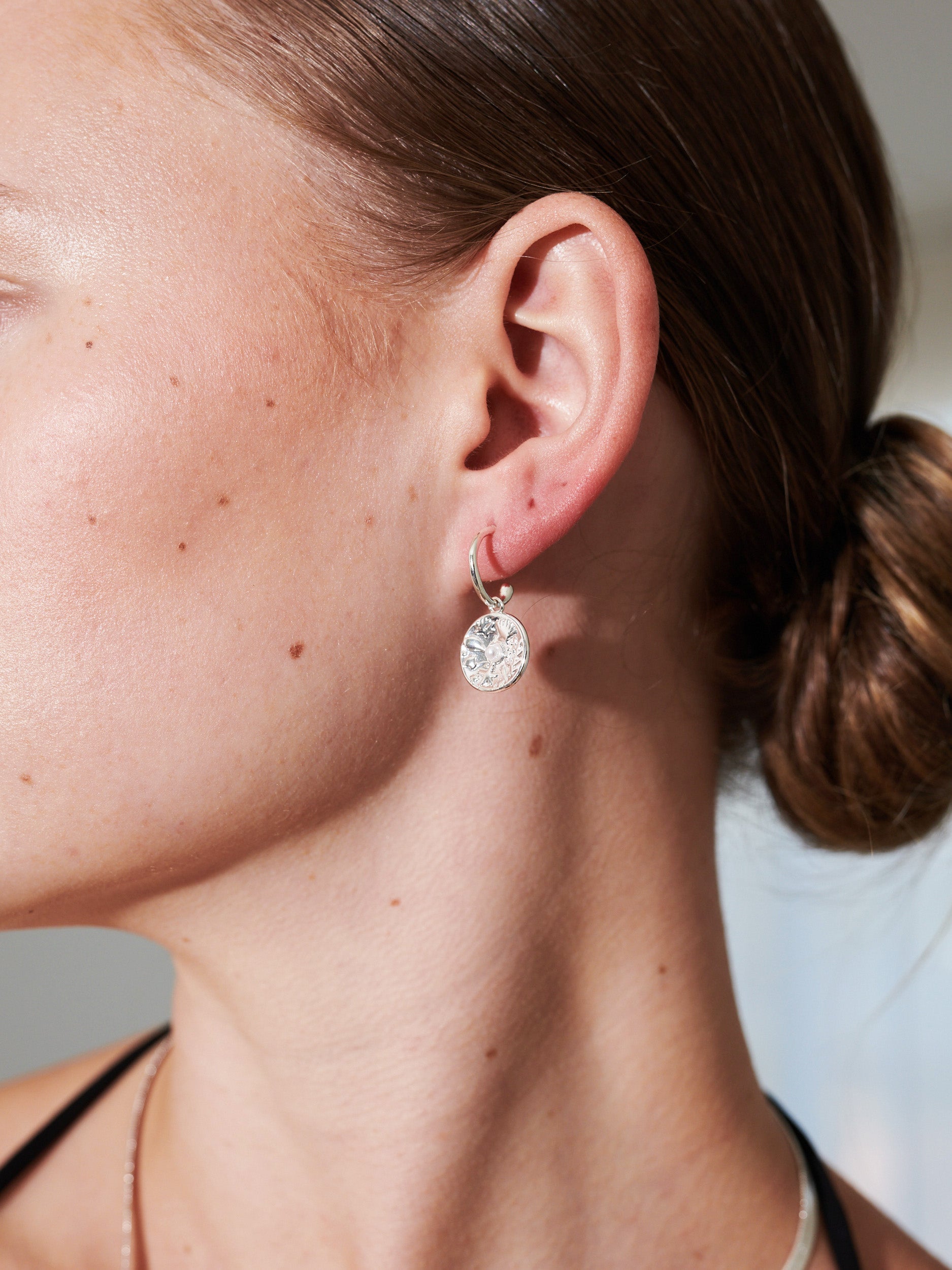 Millia Silver Plated Coin Earring - whola