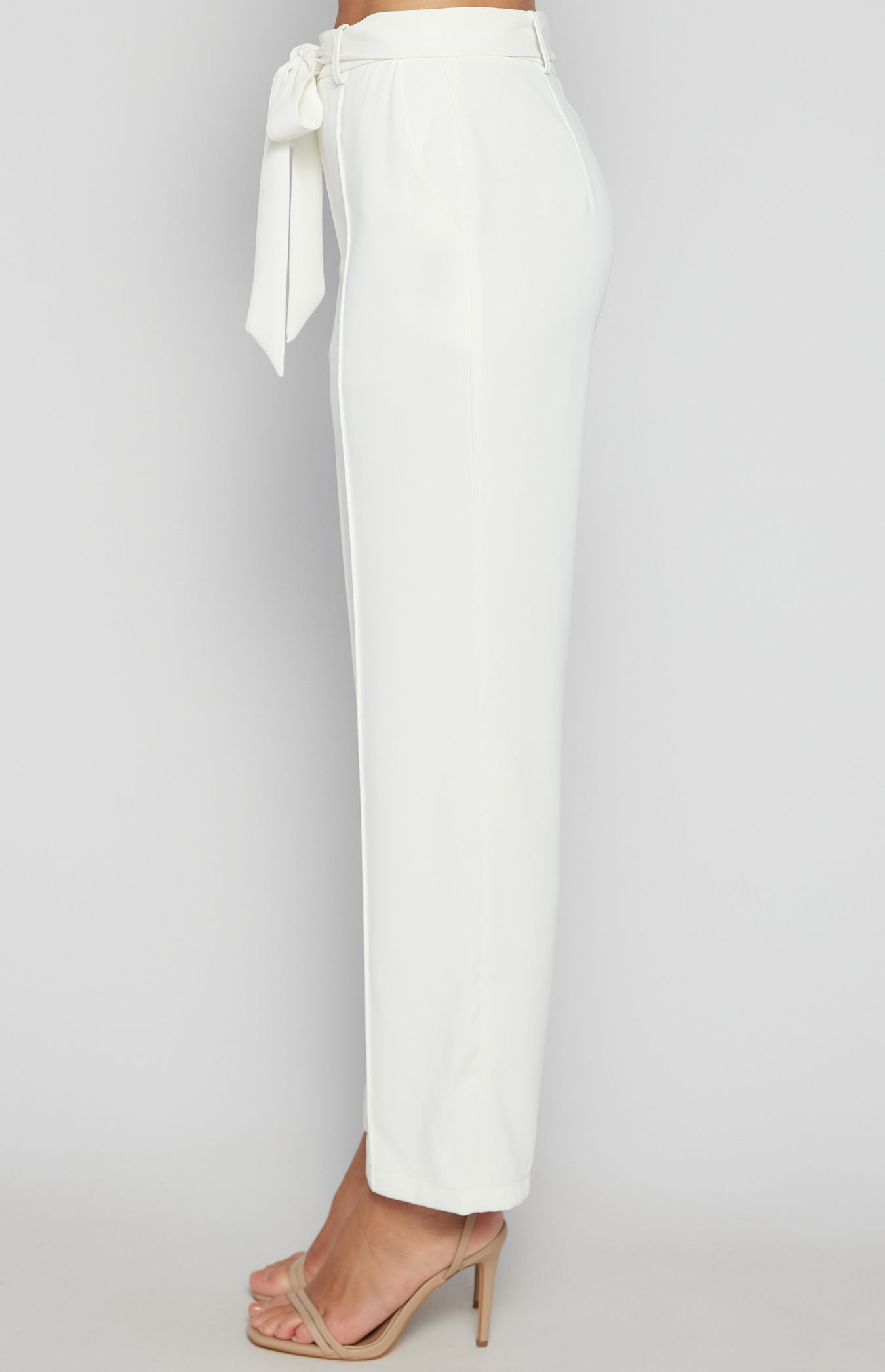 SPA467A High Waisted Pants with Detail and Belt - whola