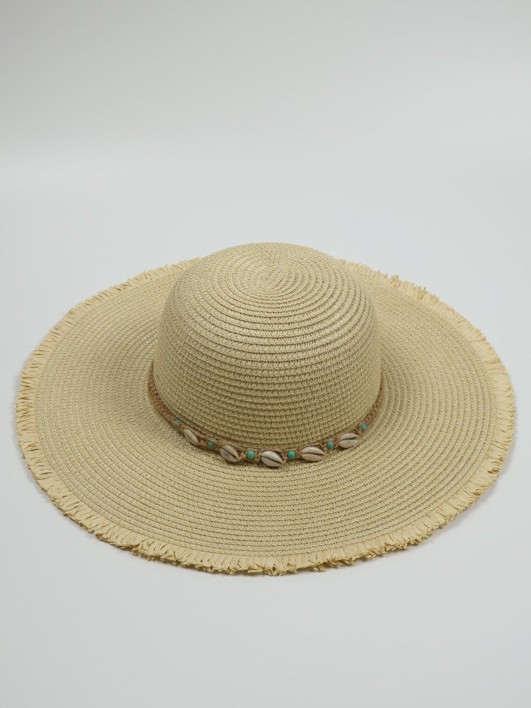 Floppy Cowrie Shell Sun Hat - Seychelles - Sand - whola