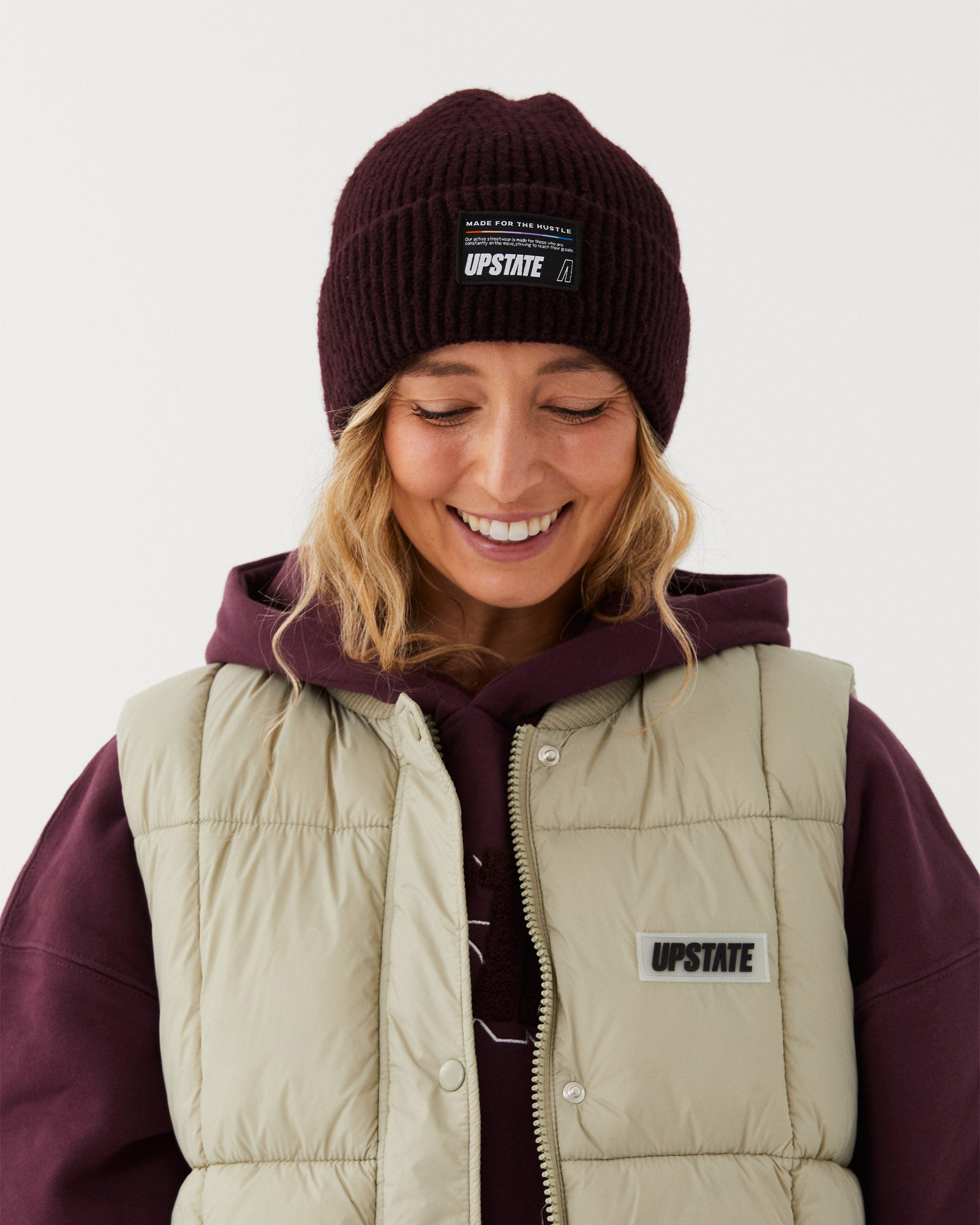 Upstate Sport / Ribbed Luxe Beanie Deep Cherry / Headwear and Hats - whola