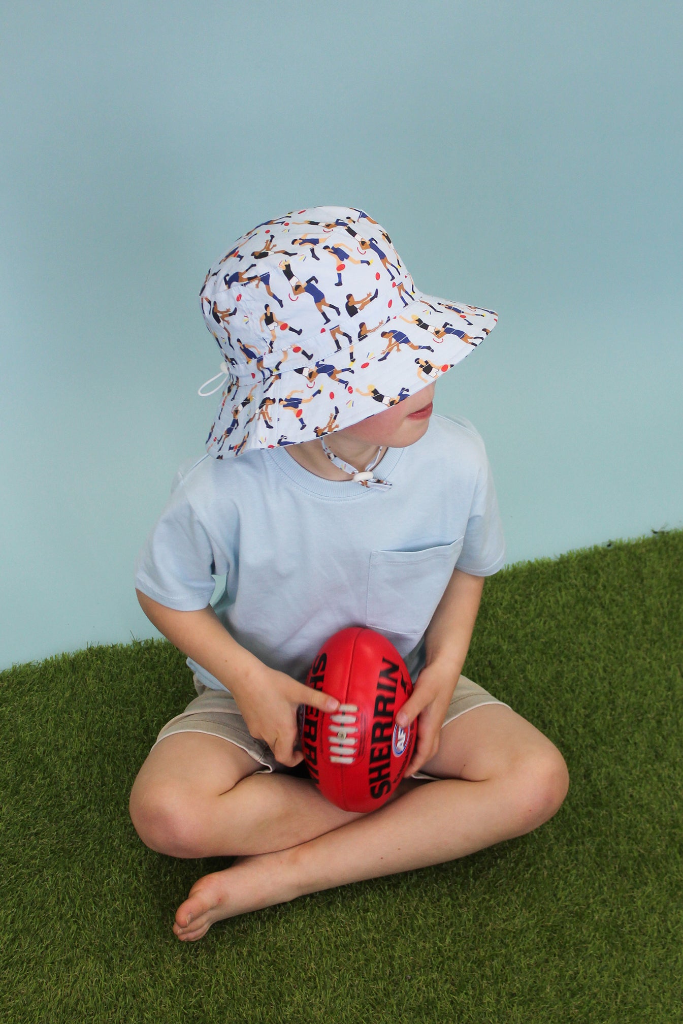 Mini Footy Bucket Hat in Blue - whola