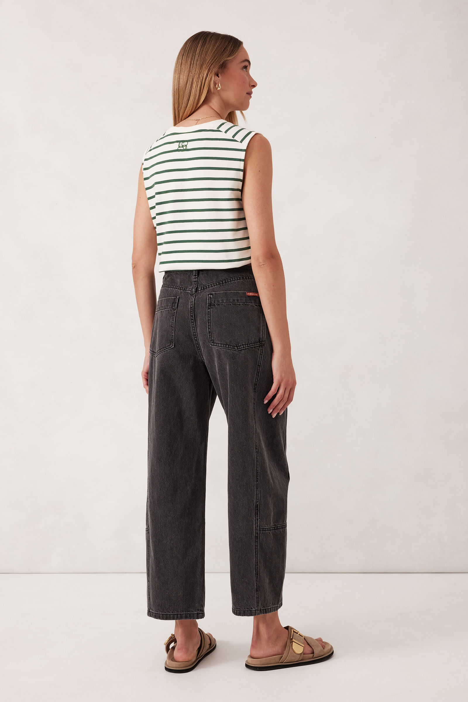 DARTED BARREL JEAN/FADED BLACK - whola