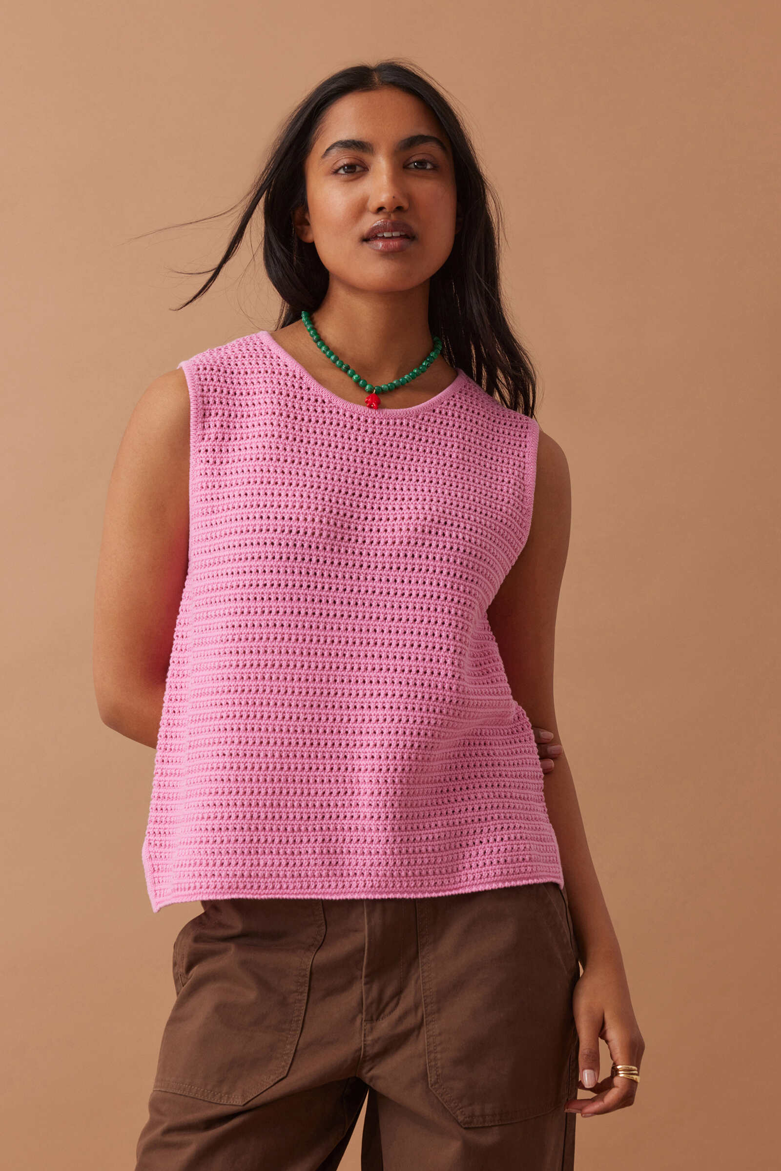 MARGOT MESH KNIT TANK/HIBISCUS PINK - whola